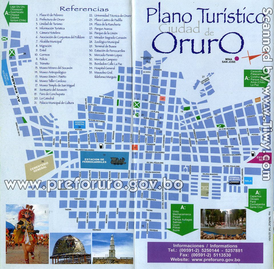 Tiwy.com - Map of Oruro, Bolivia